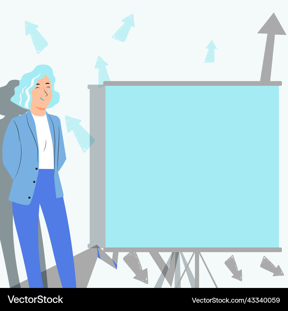 Businesswoman presenting important messages Vector Image