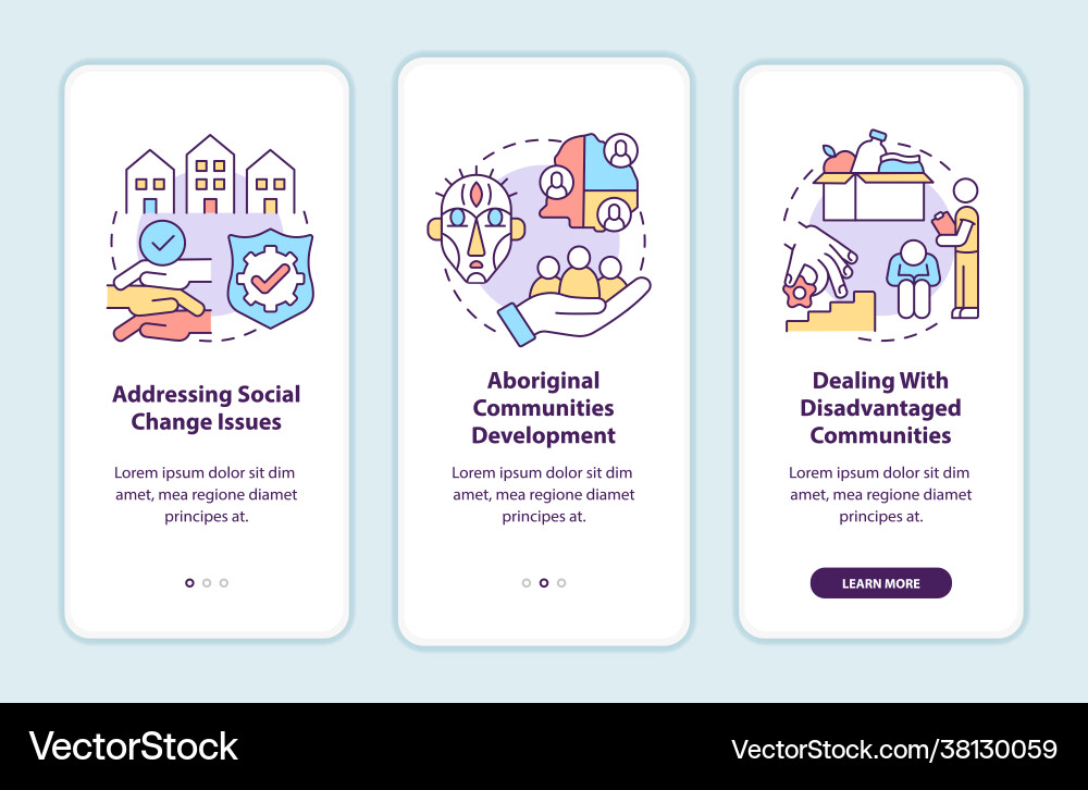 Community development targets onboarding mobile Vector Image