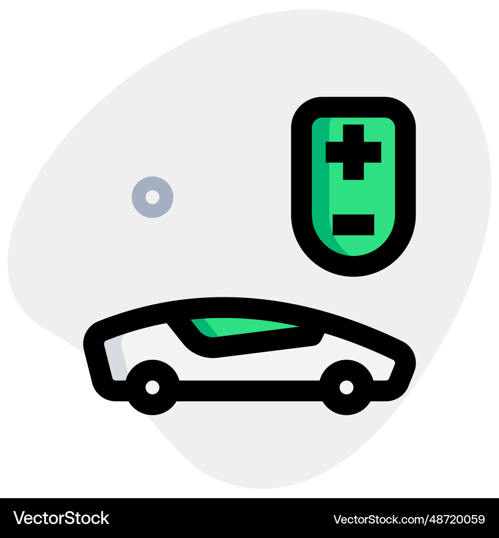 Ev car with volume isolated on white background Vector Image