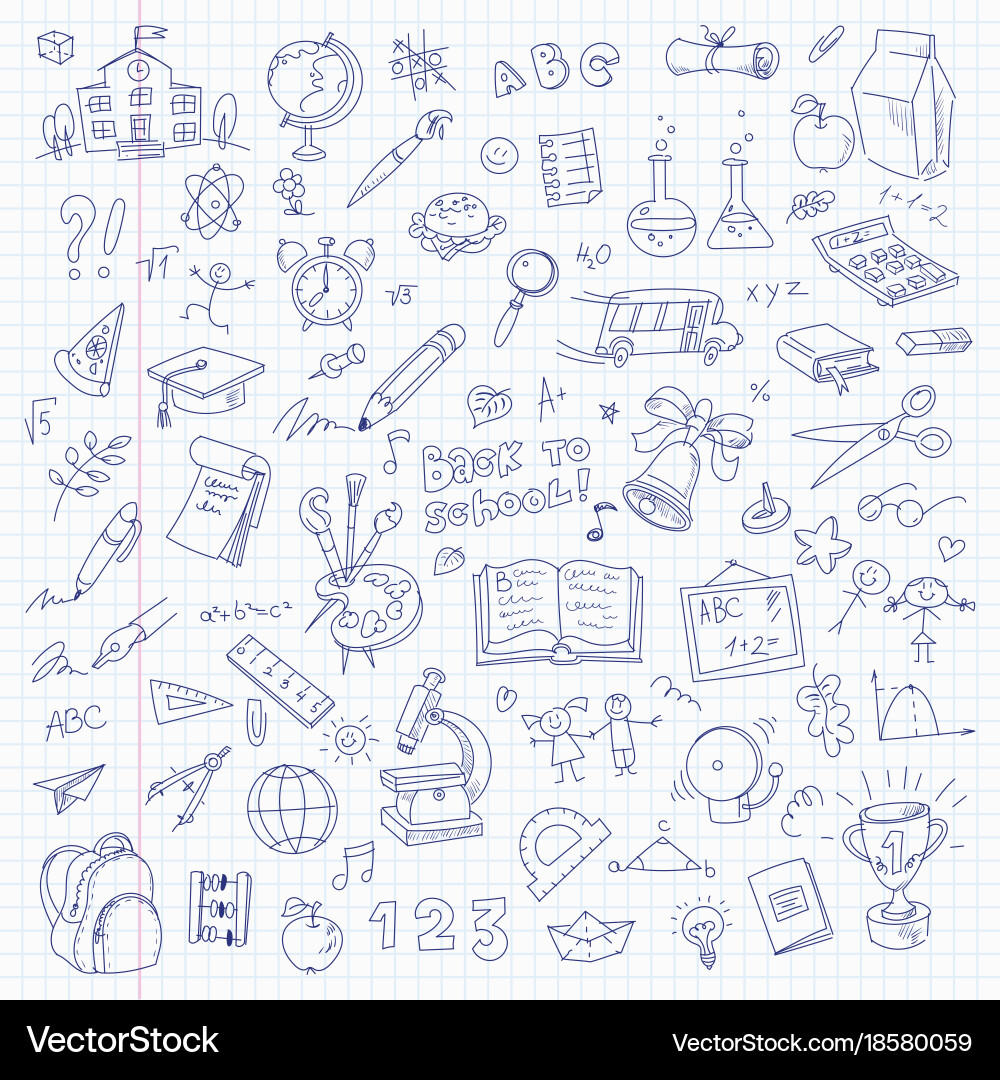 Freehand drawing school Royalty Free Vector Image