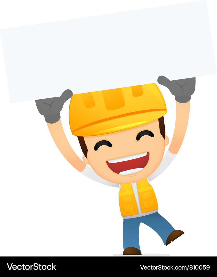 Funny cartoon builder Royalty Free Vector Image