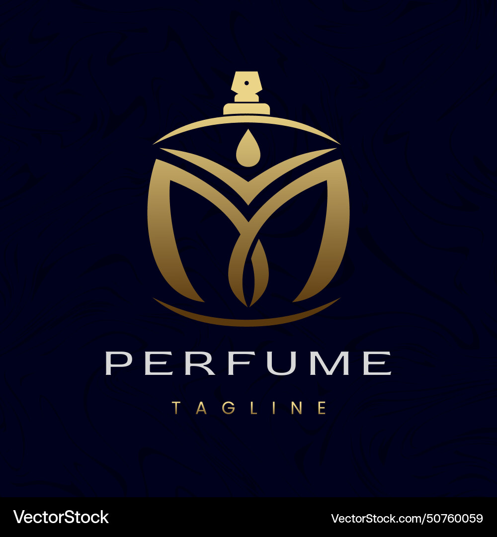 Letter m perfume logo design elegant luxury scent Vector Image