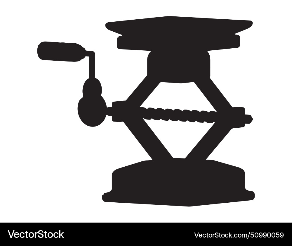Lifting jack silhouette art Royalty Free Vector Image