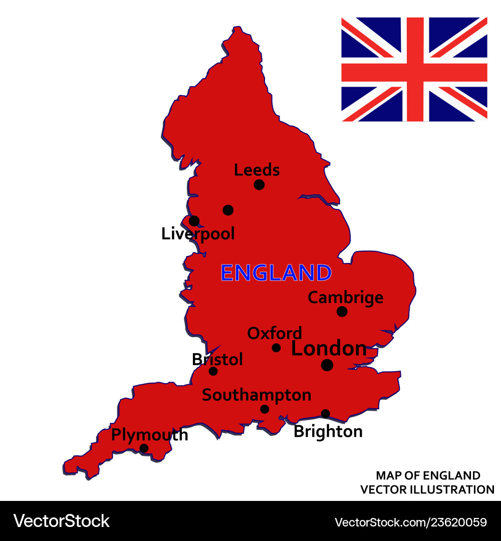 Map of england Royalty Free Vector Image - VectorStock