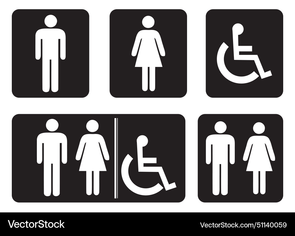 Washroom sign - restroom symbol Royalty Free Vector Image
