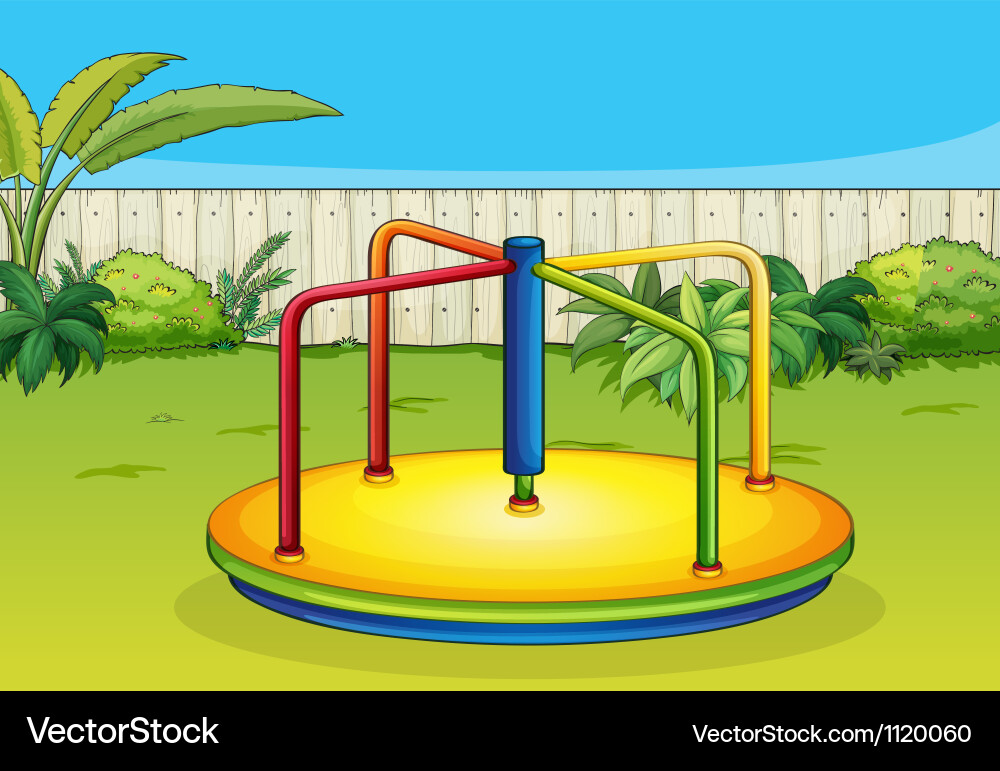 A merry-go-round playing equipment Royalty Free Vector Image