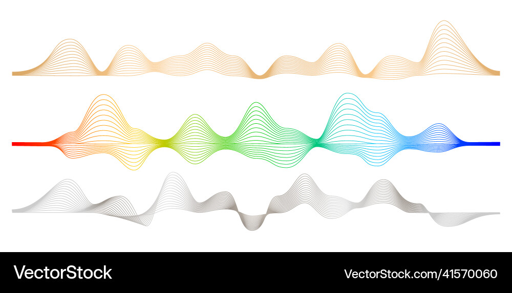 An wavy line three model color Royalty Free Vector Image