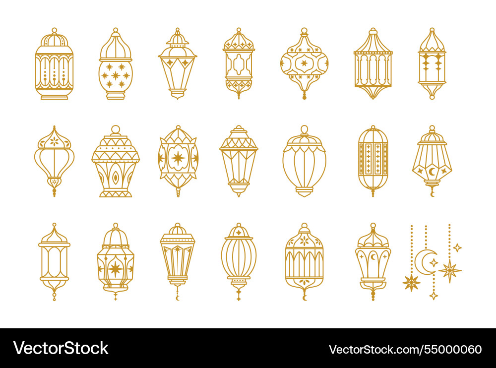 Arabic Ramadan Lanterns Royalty Free Vector Image