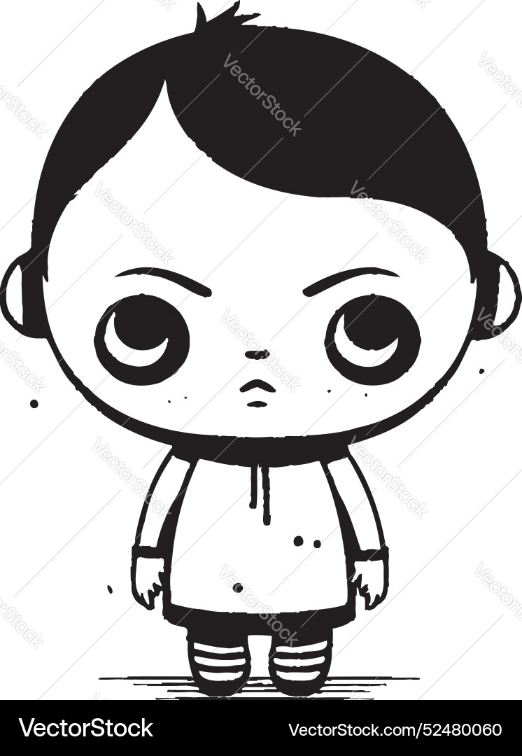 Blue billy cartoon boy logo design anguished Vector Image