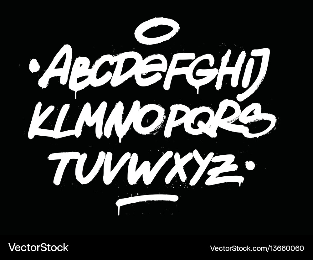 Brush hand style font alphabet Royalty Free Vector Image