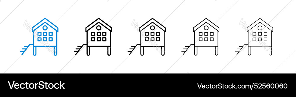 Chicken coop icon set on white background Vector Image