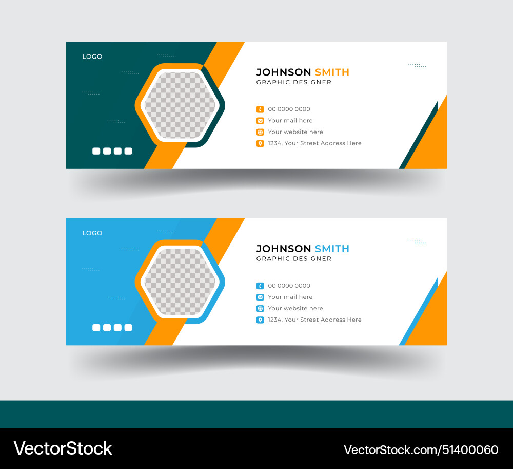 Clean and creative email signature design Vector Image