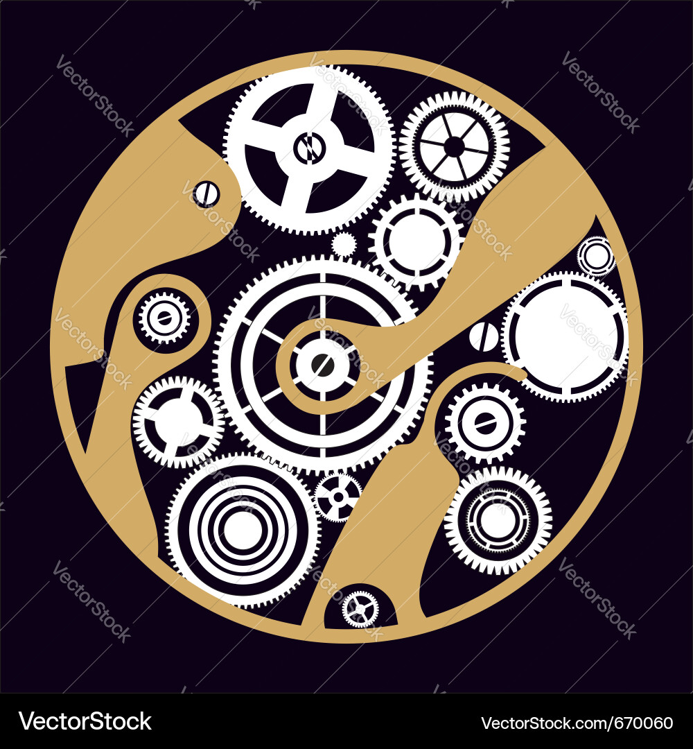 Clockwork Gears Silhouette Royalty Free Vector Image