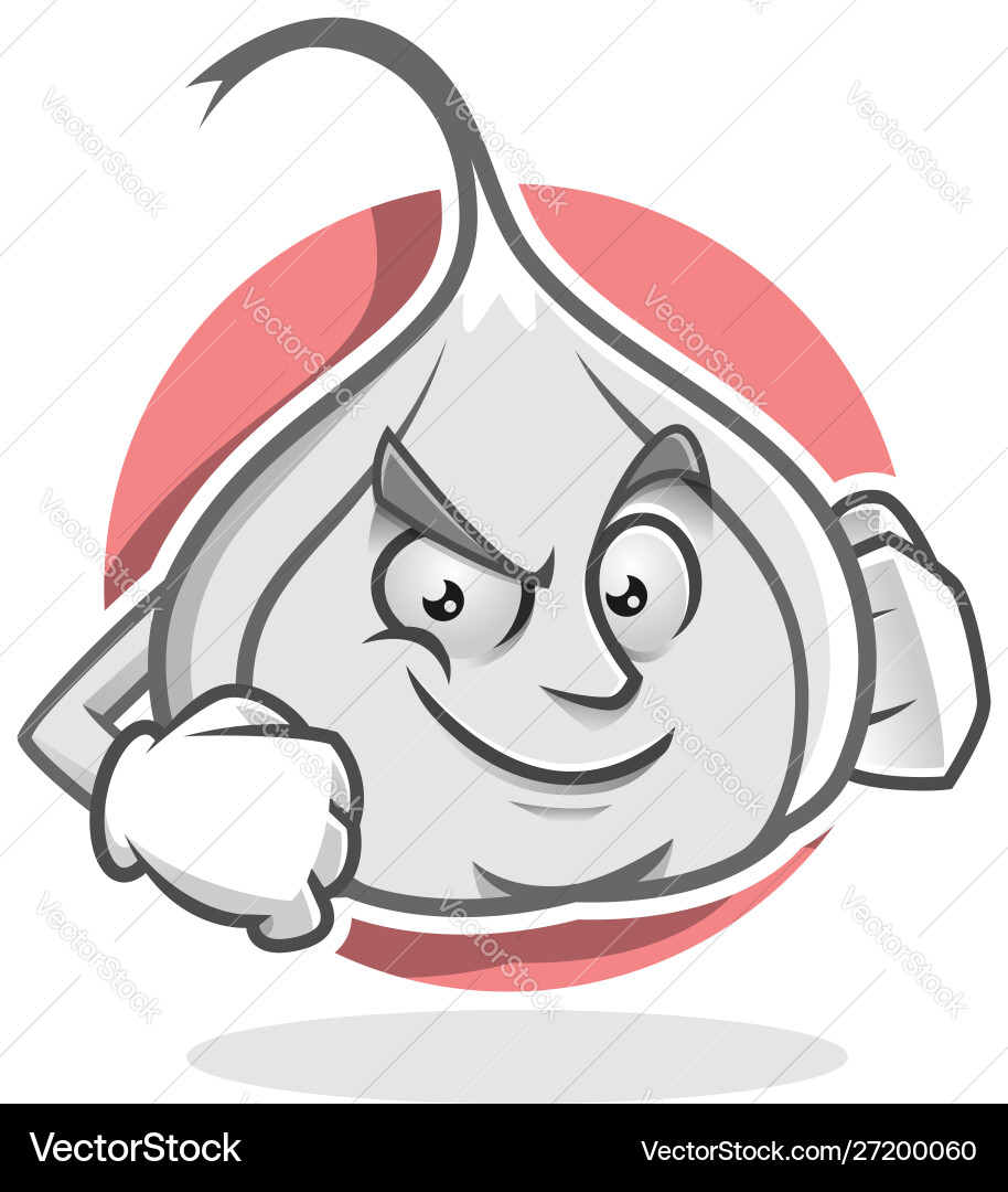 Confident garlic mascot character Royalty Free Vector Image