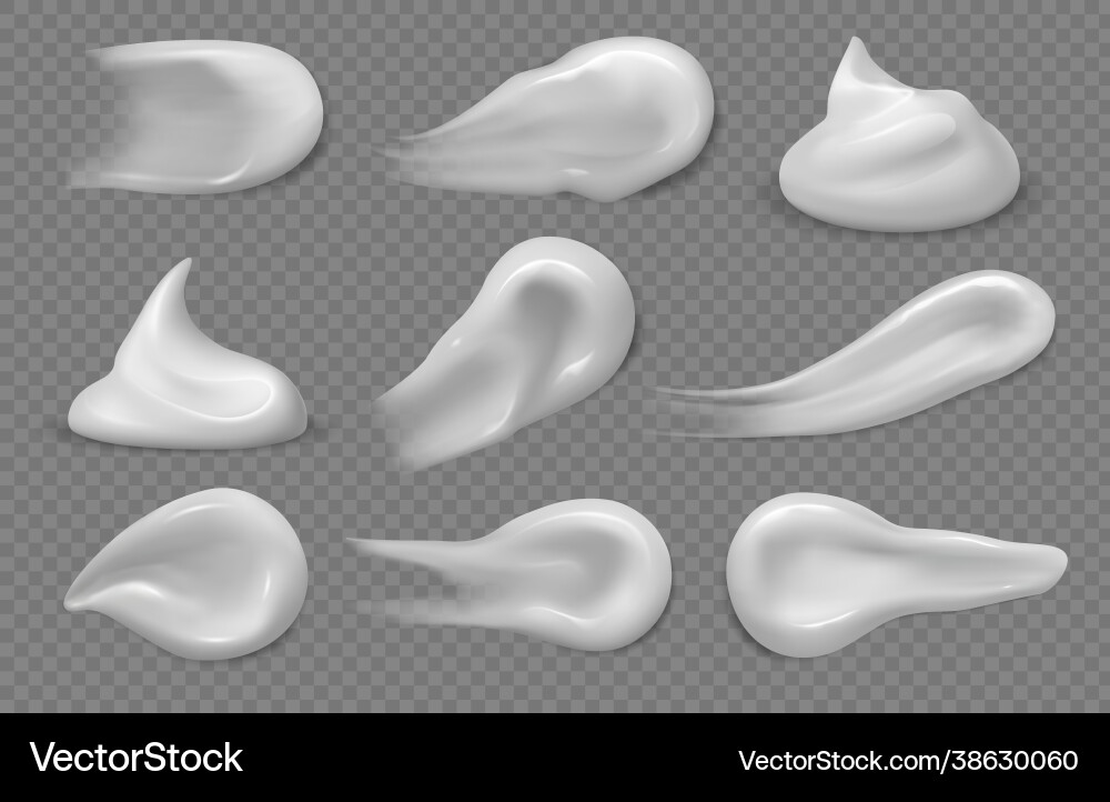 Cosmetic cream smears realistic face lotion Vector Image