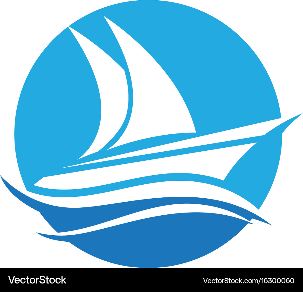Cruise ship logo template icon design Royalty Free Vector
