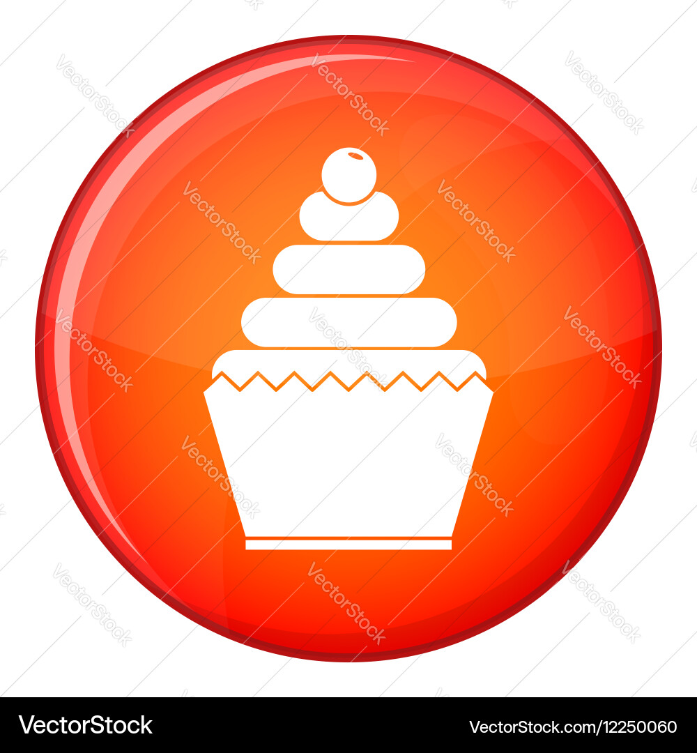 Cupcake icon flat style Royalty Free Vector Image