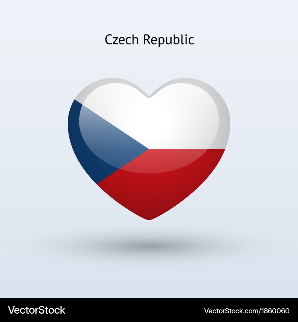 Czech Republic Heart Flag Icon Royalty Free Vector Image