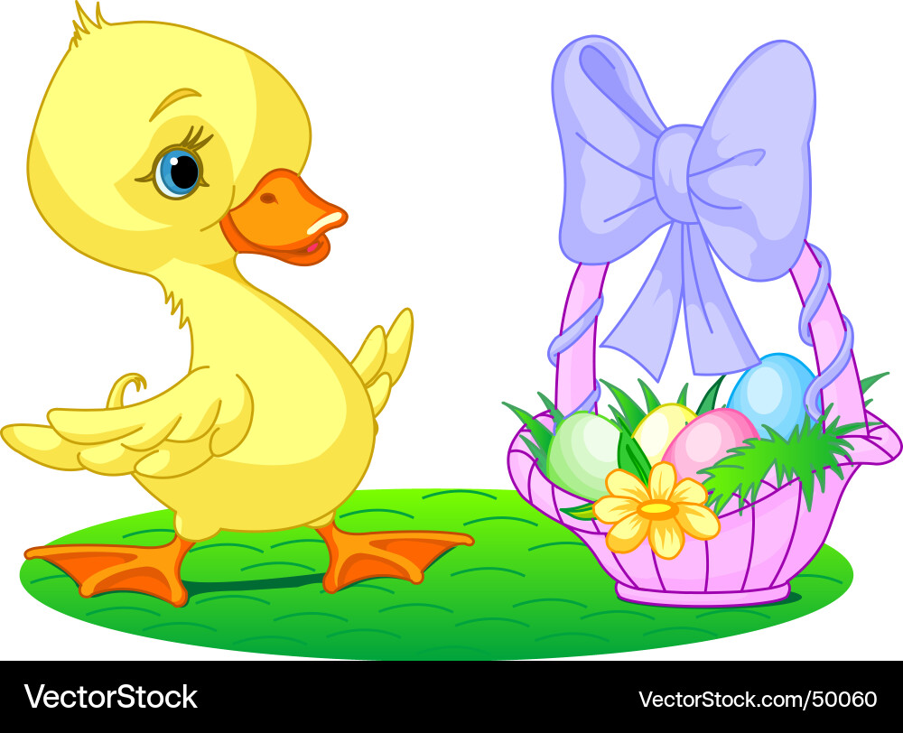 Easter duckling Royalty Free Vector Image - VectorStock