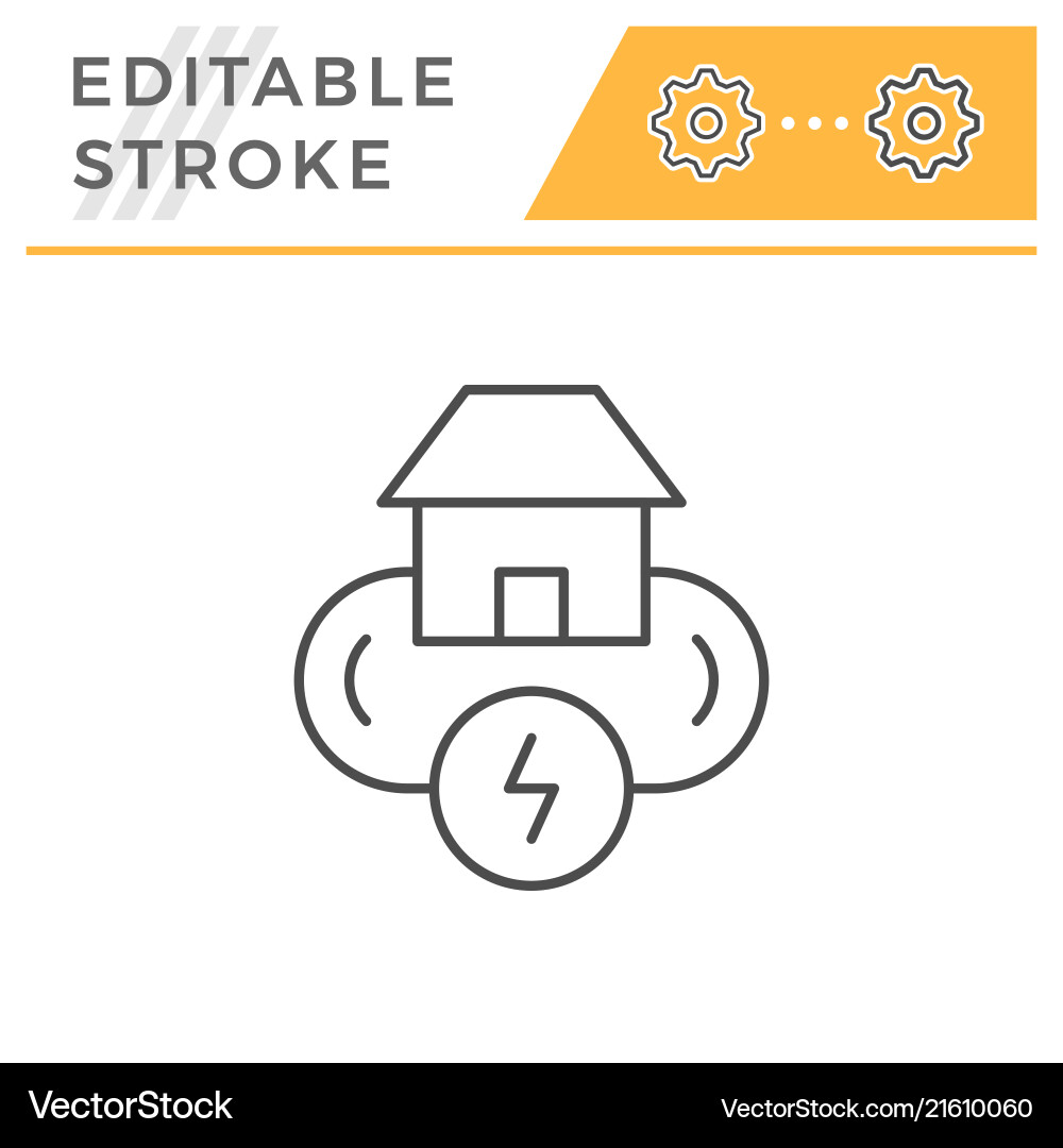 Electricity system line icon Royalty Free Vector Image