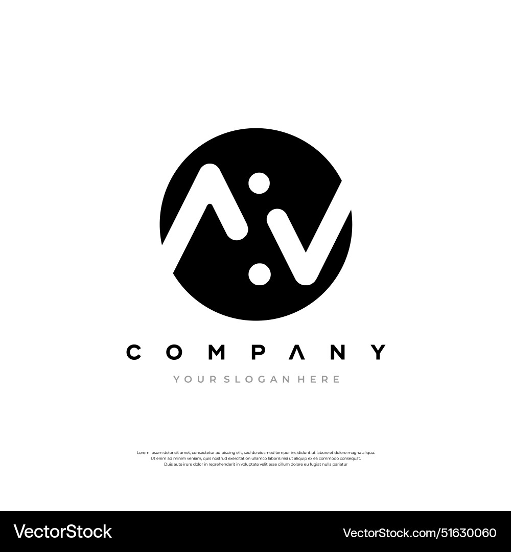 Elegant logo letter av monogram design Royalty Free Vector