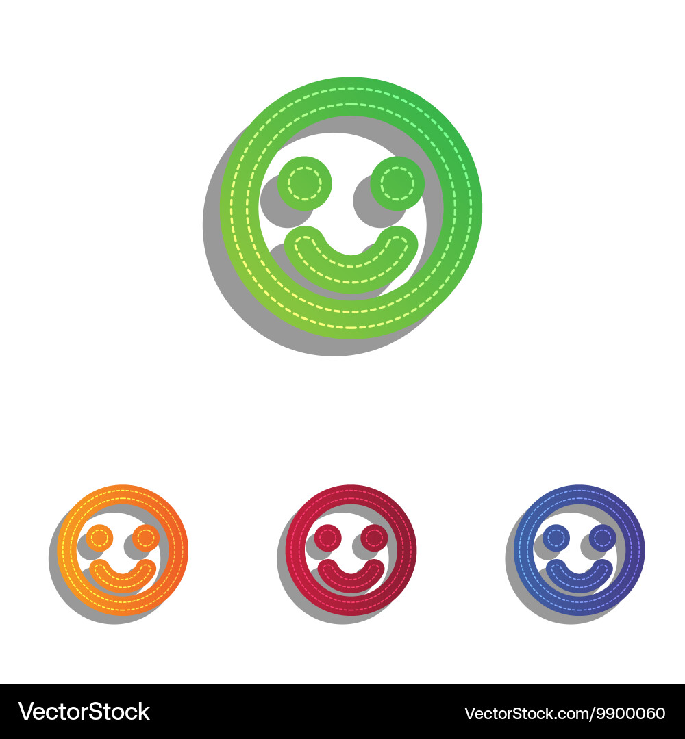 Fishing hook sign colorful applique Royalty Free Vector