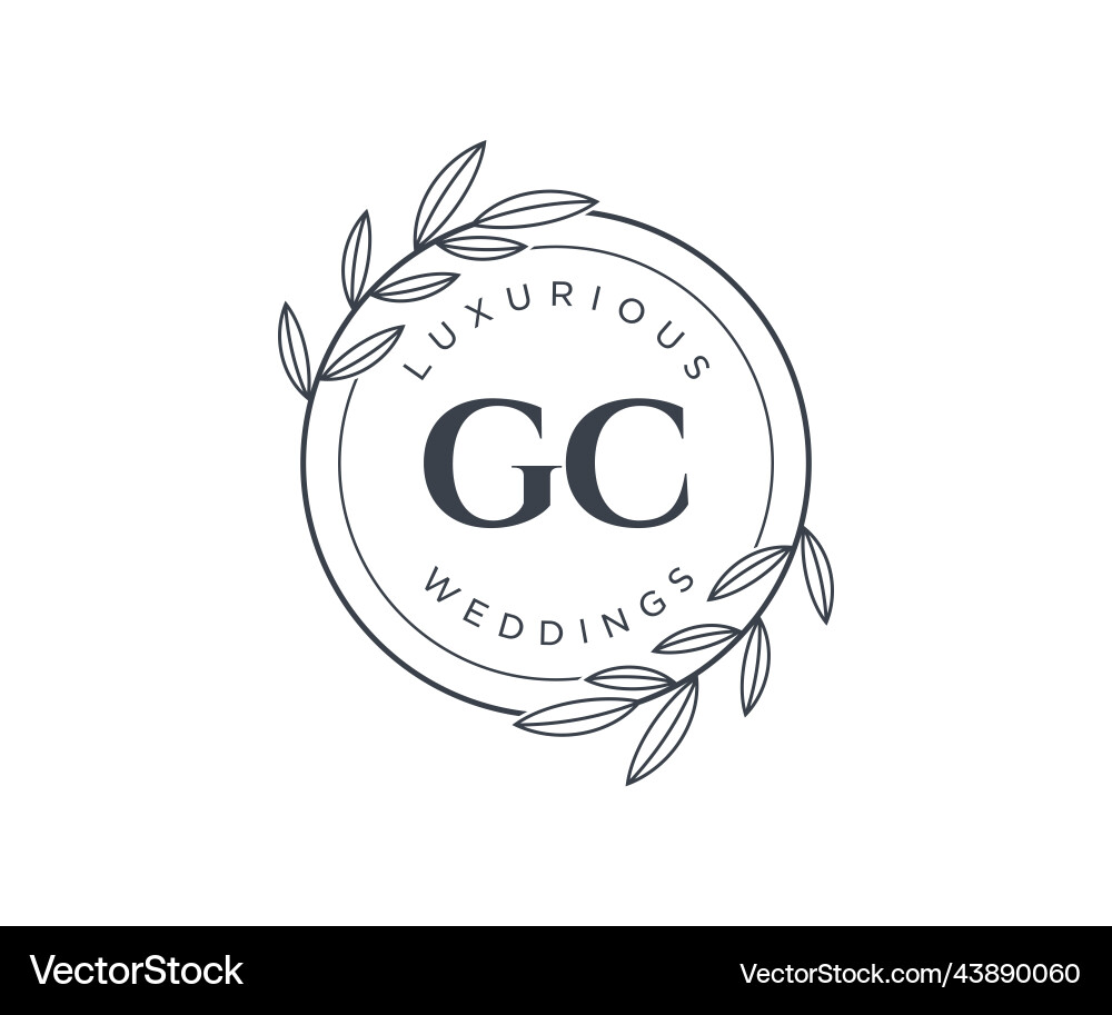 Gc initials letter wedding monogram logos Vector Image