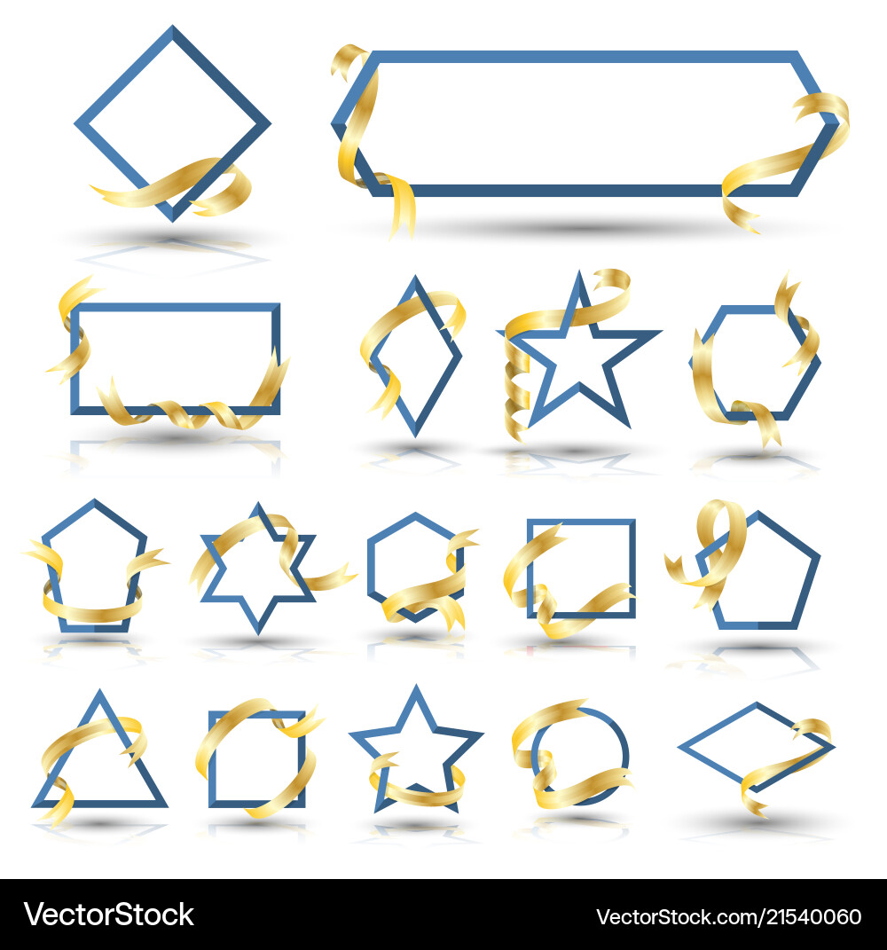 Gold Ribbon Celebration Banner Royalty Free Vector Image