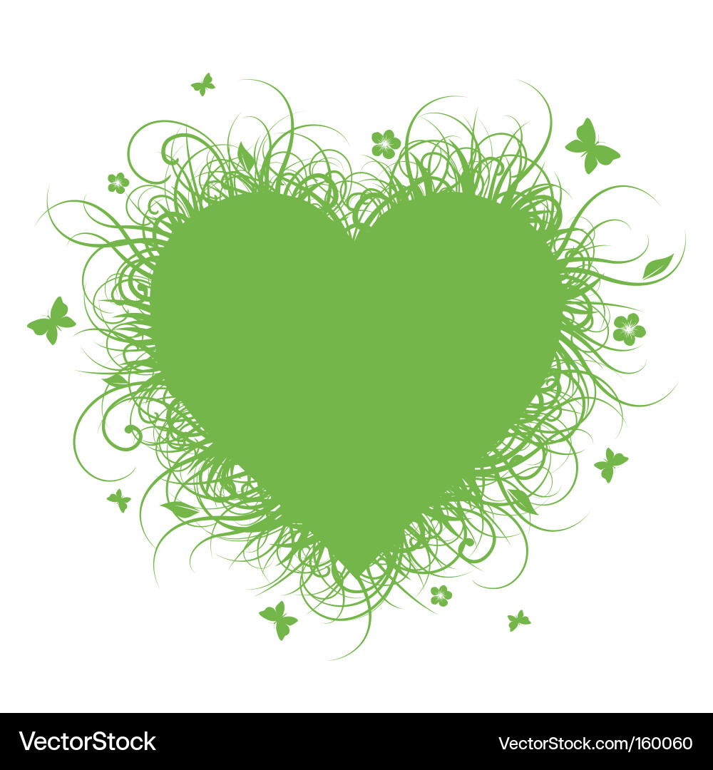Grass heart Royalty Free Vector Image - VectorStock
