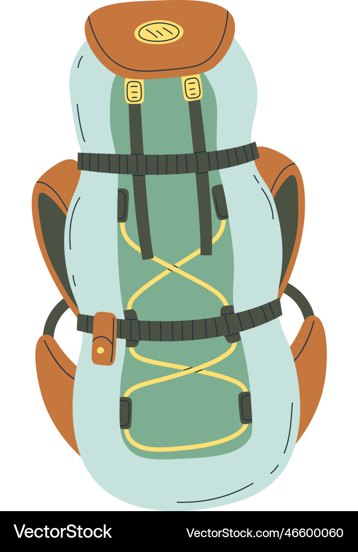 Hiking backpack for camping Royalty Free Vector Image