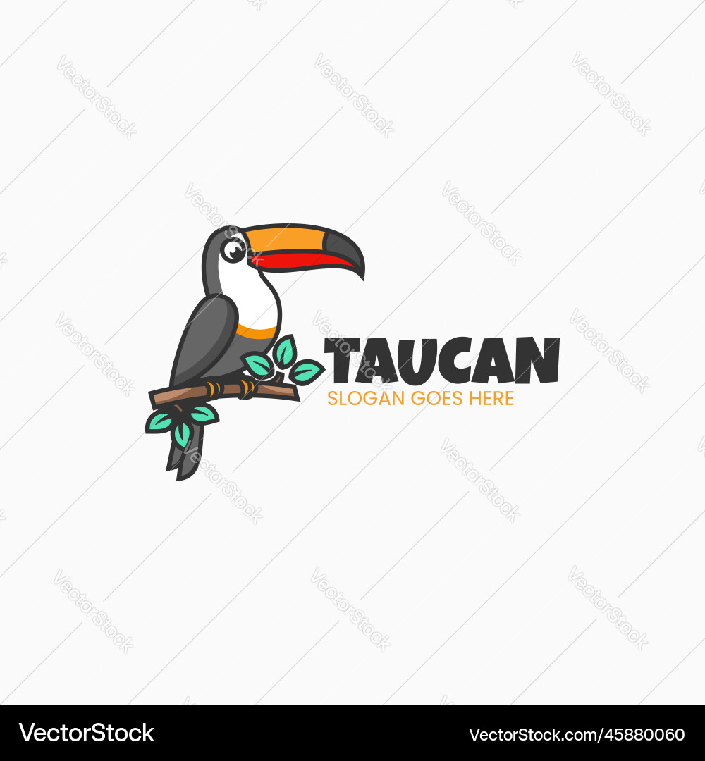 Logo toucan simple mascot style Royalty Free Vector Image