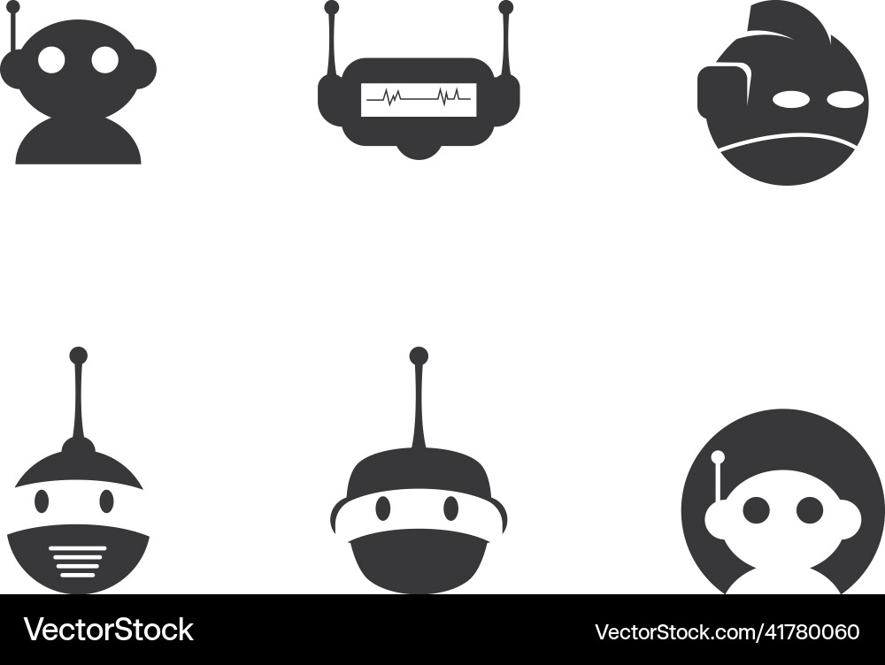 Robot head logo Royalty Free Vector Image - VectorStock