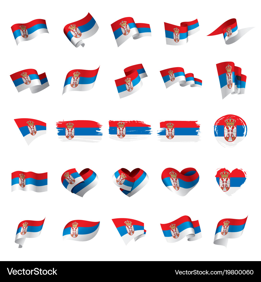 Serbia flag Royalty Free Vector Image - VectorStock