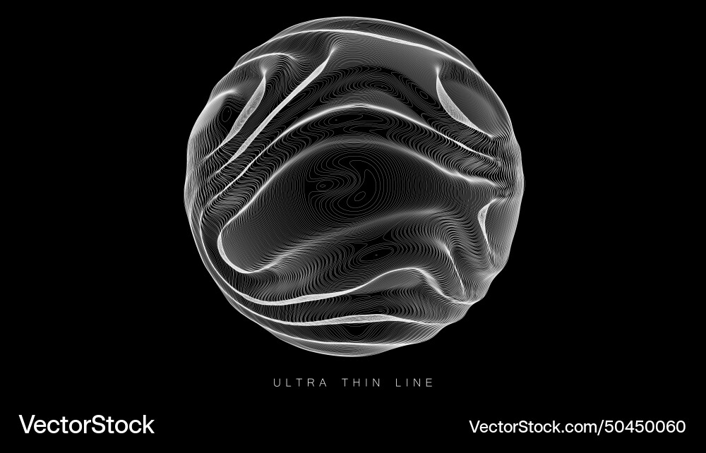 Ultra thin line fluid geometry dynamic Royalty Free Vector