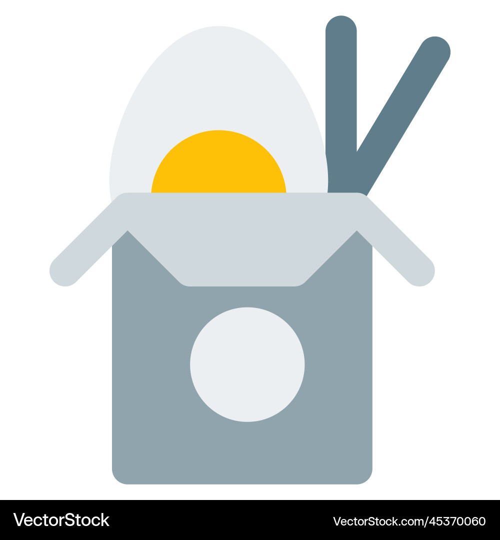 Unsealed box of fresh cooked rice Royalty Free Vector Image