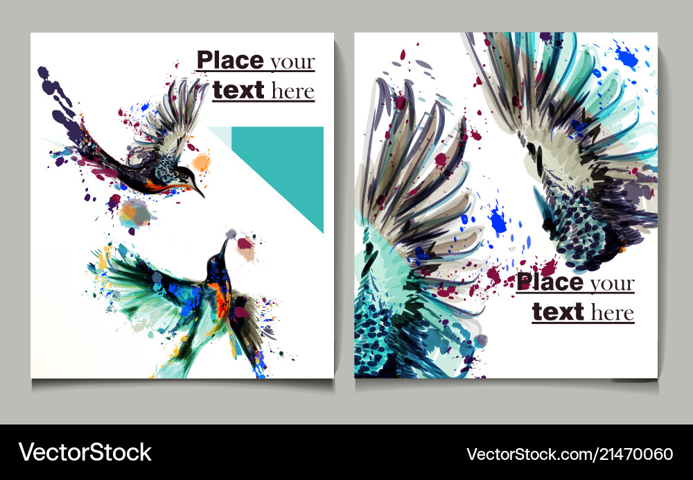 Watercolor Bird Report Template Royalty Free Vector Image