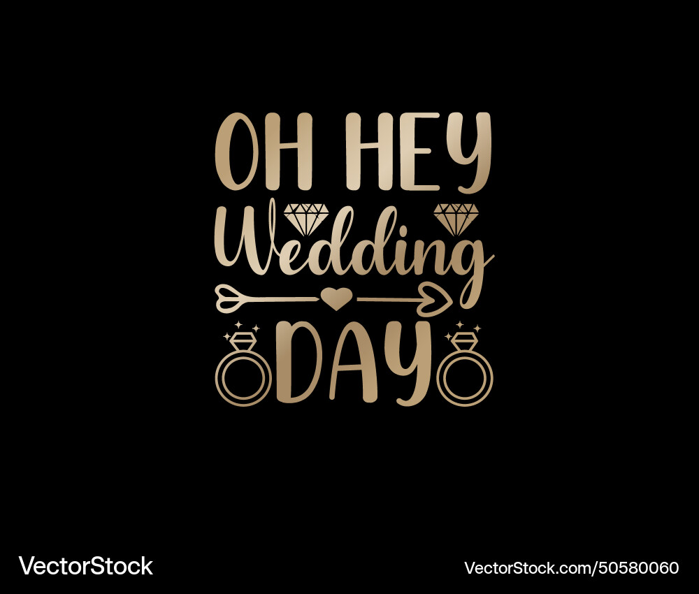 Wedding lettering t-shirt design Royalty Free Vector Image