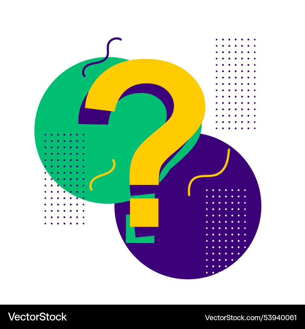 Artistic web problem solving question mark Vector Image