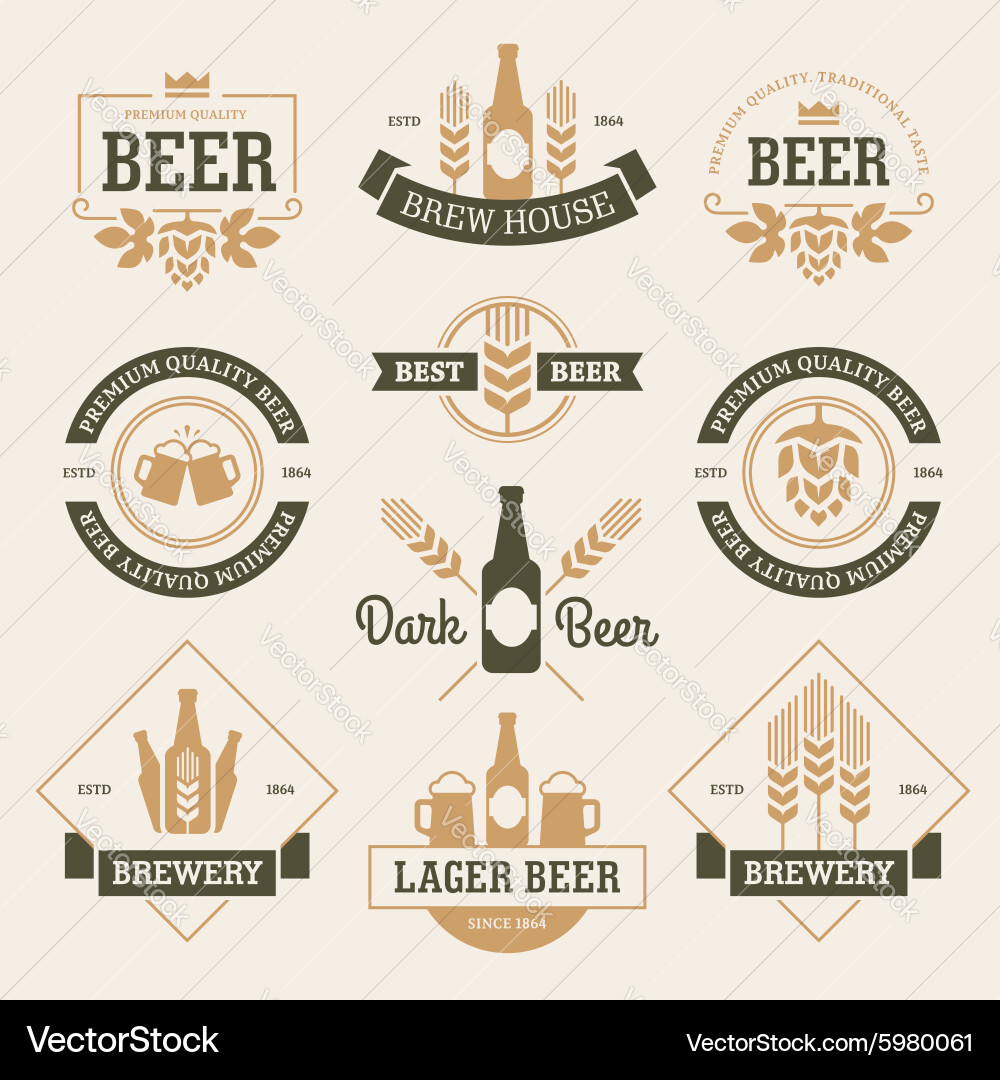 Beer Labels & Emblems Royalty Free Vector Image