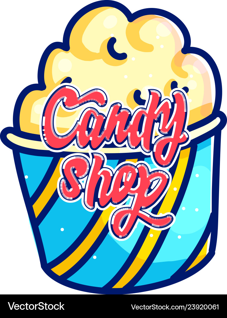 Candy shop hand drawn cartoon Royalty Free Vector Image