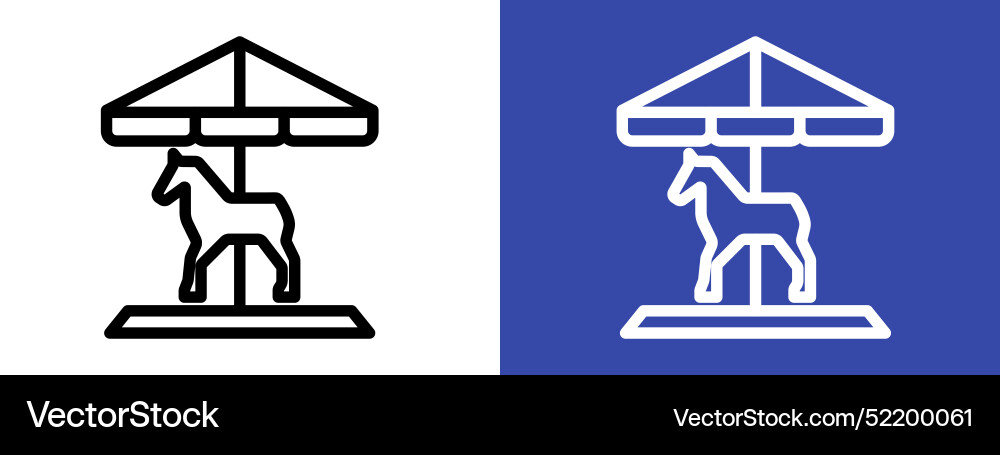 Carousel icon logo sign set outline Royalty Free Vector