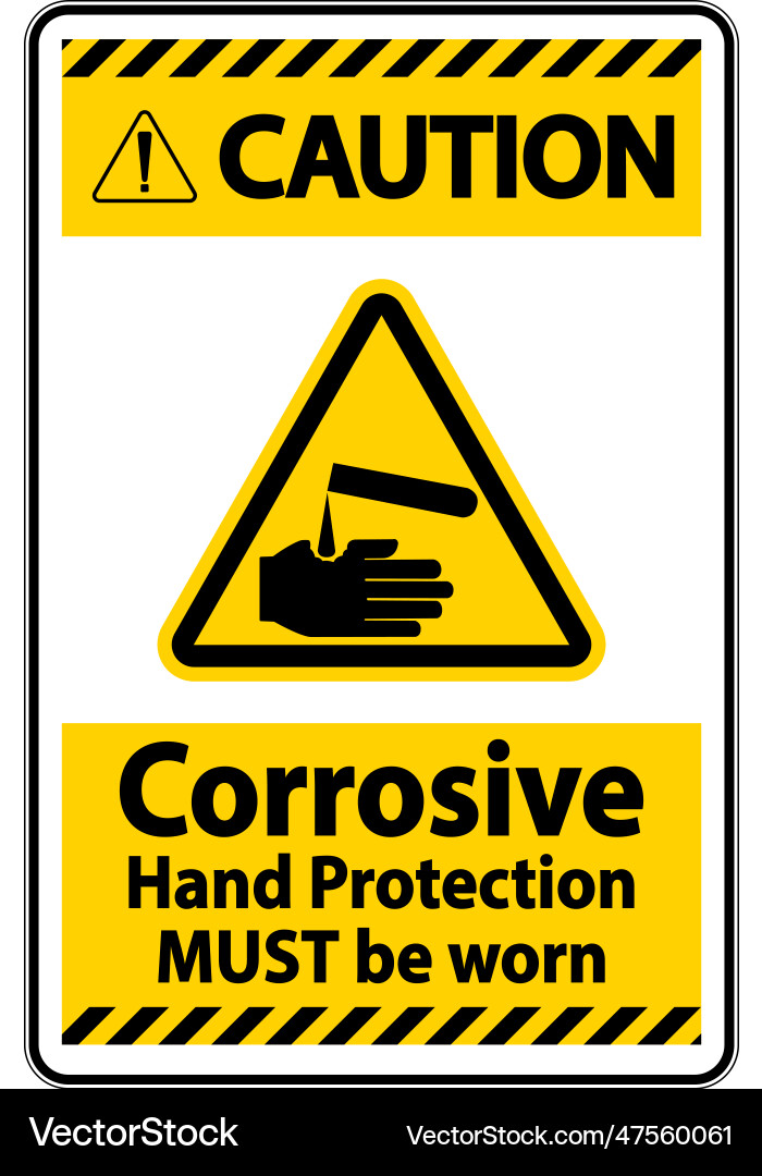 Achtung Handschutz muss getragen werden Zeichen Vektorbild