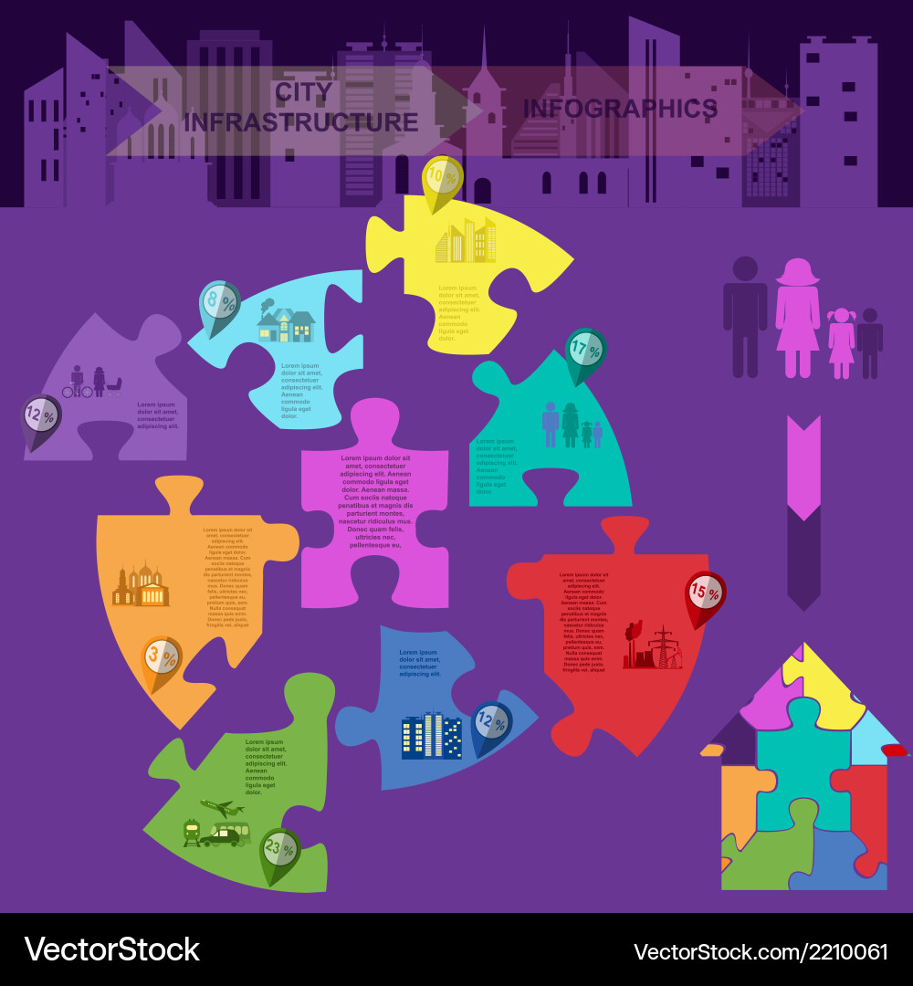 City infrastructure infographics Royalty Free Vector Image