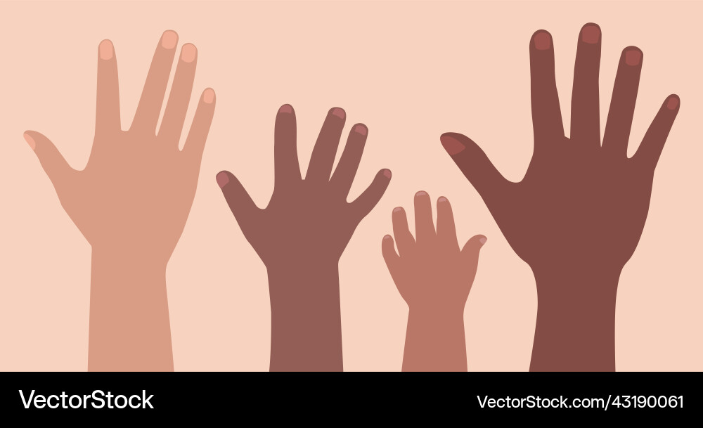 Drawn different hands flat Royalty Free Vector Image