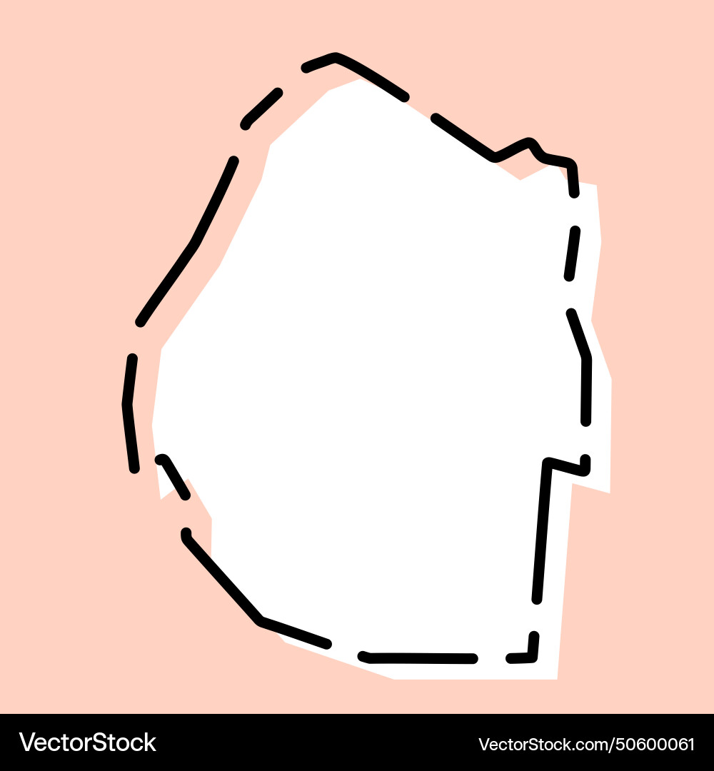 Eswatini simplified map Royalty Free Vector Image