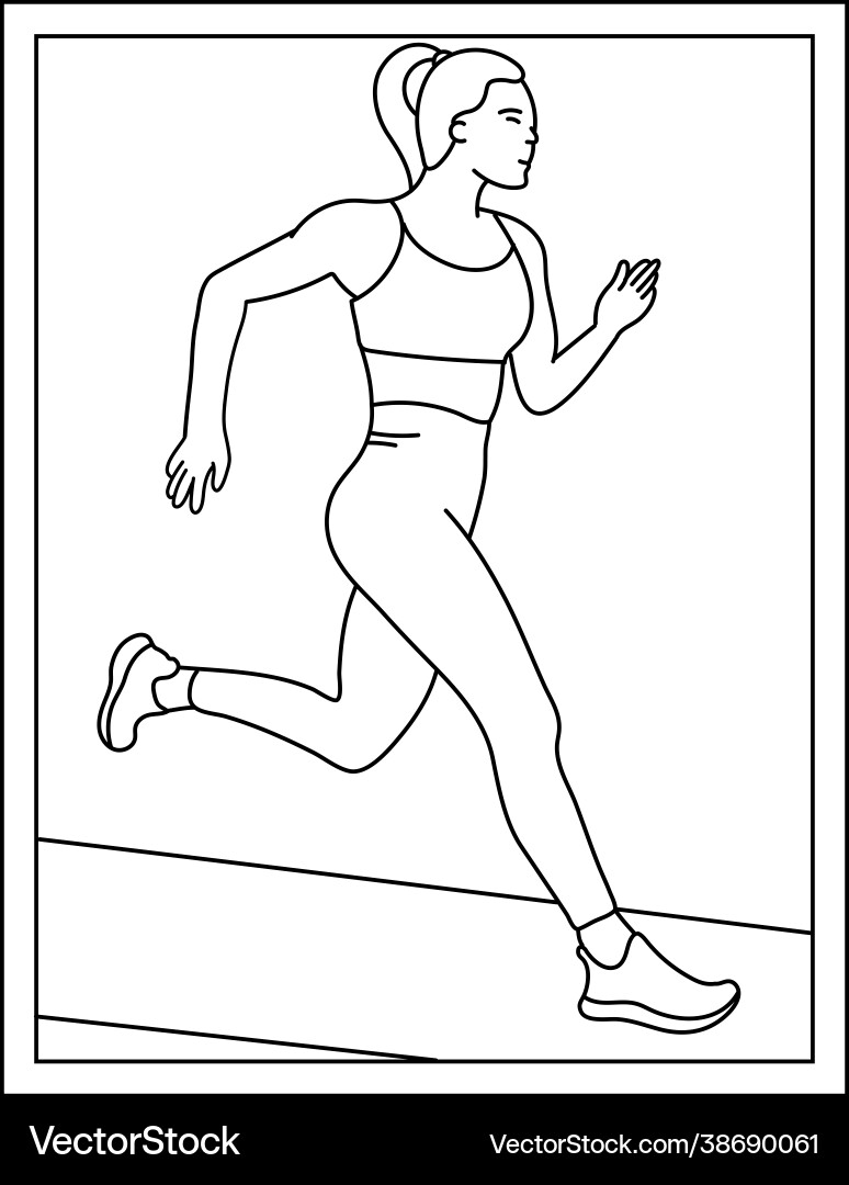 Female running Royalty Free Vector Image - VectorStock