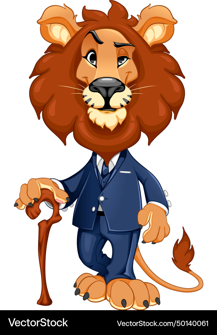 Funny lion elegantly dressedxafunny Royalty Free Vector