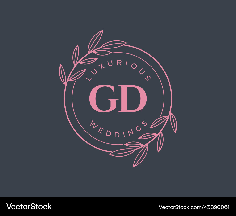 Gd initials letter wedding monogram logos Vector Image