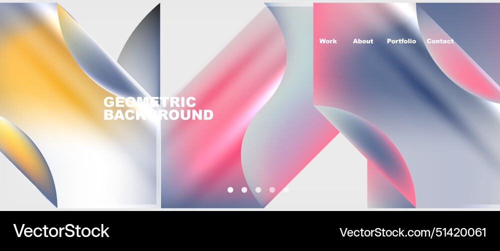 Glassmorphism geometric abstract background Vector Image