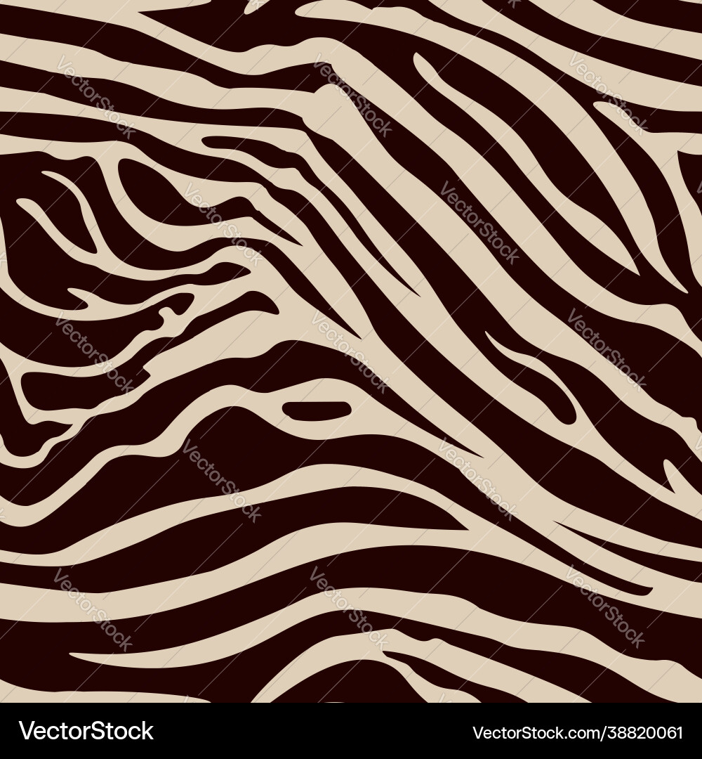 Hand drawn zebra pattern with stripes Royalty Free Vector